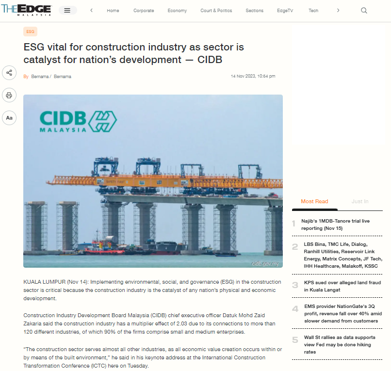 ESG vital for construction industry as sector is catalyst for nation’s ...