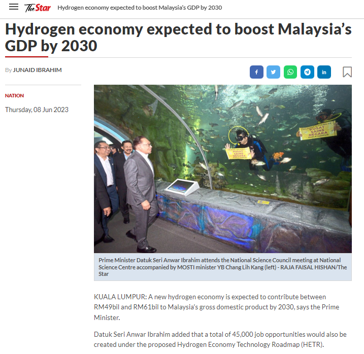 Hydrogen economy expected to boost Malaysia’s GDP by 2030